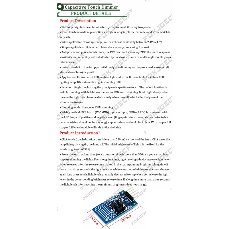 TTP223 / TTP223B / TTP224 / TTP226 / TTP229 Jog Digital Touch Switch ...