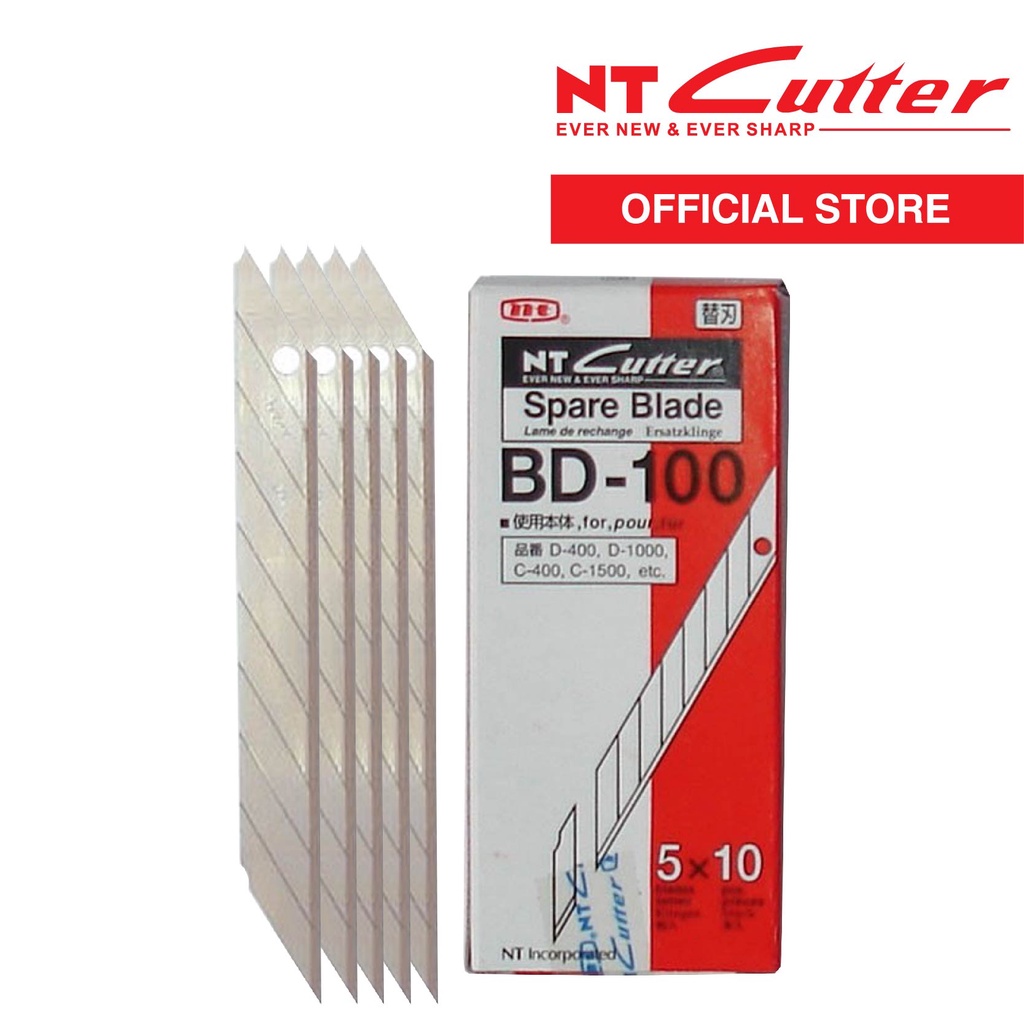 NT Cutter Spare Blades D Type Spare Blade 5-Piece set (Model # BD100) | Shopee Philippines