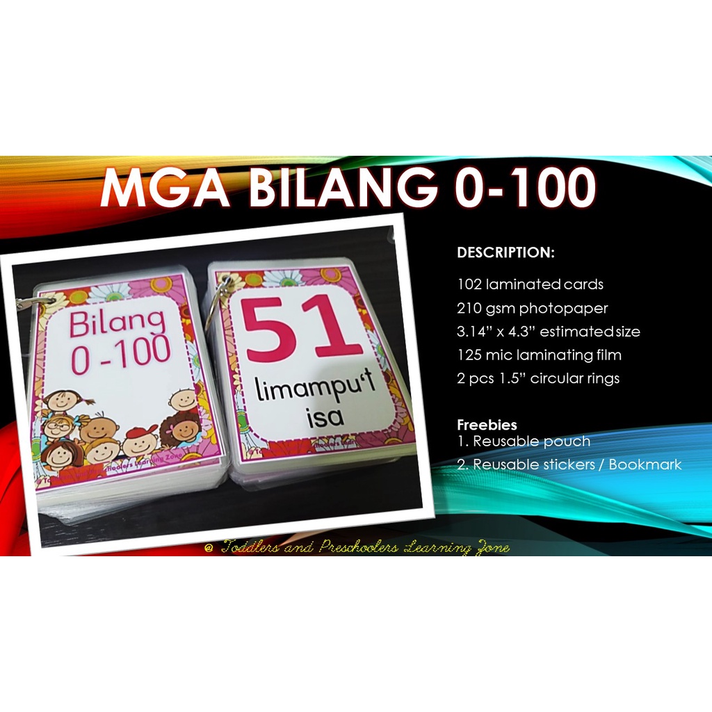 Numbers 0 to 100 | Tagalog | Flashcards | Shopee Philippines