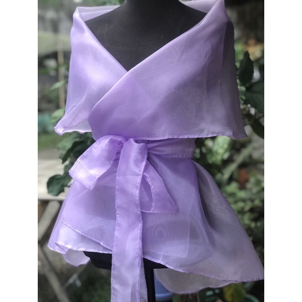 Millys Modern Filipiniana wrap around/ Plain Purple/ lilac | Shopee ...