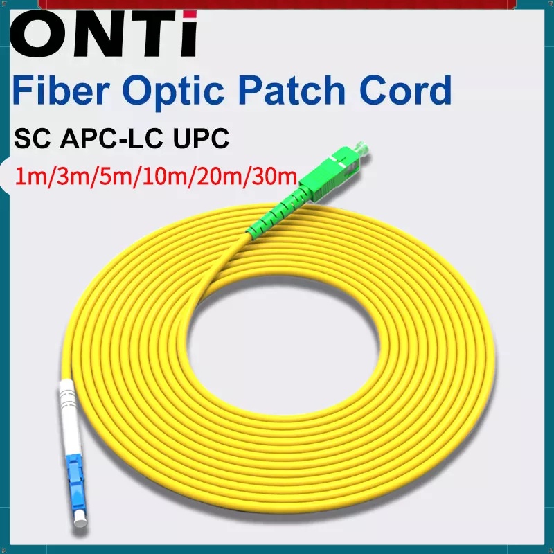 ONTi Simplex Single Mode SC/APC-LC/UPC Fiber Optic Jumper 1m/3m/5m/10m/20m/30m G652D Fiber Optic ...