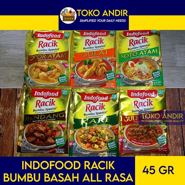 Indofood Racik Wet Seasonings All Flavors (Rendang/Opor/Soto/Kare ...