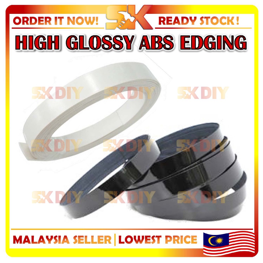SUPER WHITE High Gloss White & Black ABS Edging Banding for Wood ...
