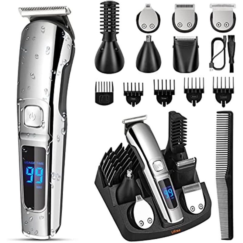 Ufree Beard Trimmer for Men, Waterproof Electric Nose Hair Trimmer ...