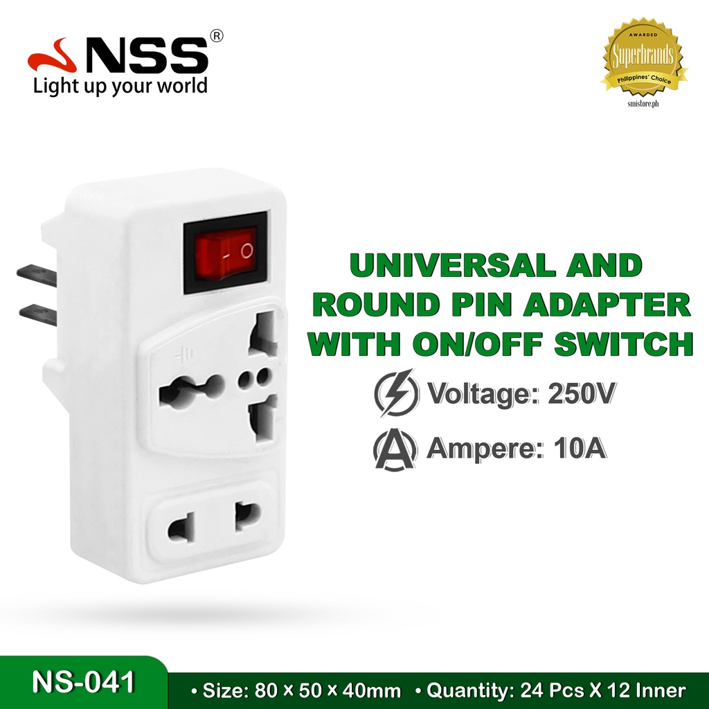 NSS Adaptor With Switch Travel Adapter Plug Electrical Converter ...