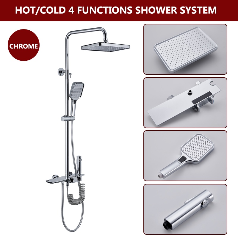 Shower Column Set System Digit Temperature Chrome Black White Grey 4 ...