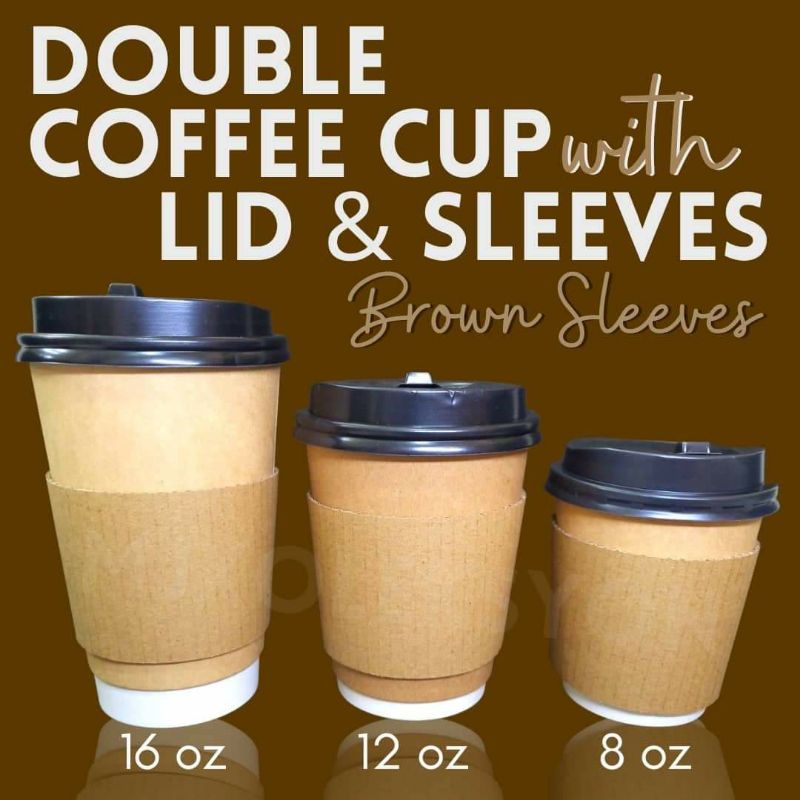 50pcs Adjustable Coffee Sleeves Brown Only CUPS NOT INCLUDED | Shopee ...