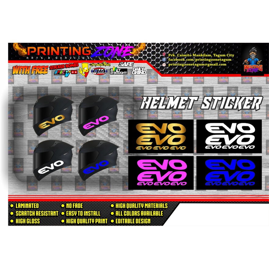 EVO HELMET STICKER DECALS | Shopee Philippines
