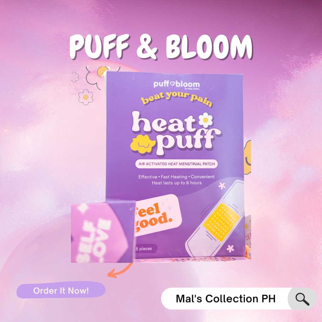 Puff & Bloom Heat Puff Air Activated Heat Menstrual Patch Pads Up to 8 Hours with Heat ...