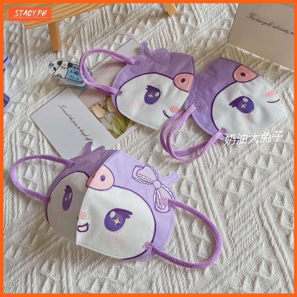 COD 10pcs/pack Japanese Cartoon Facemasks Cute Sanrio Kuromi Kid Masks ...