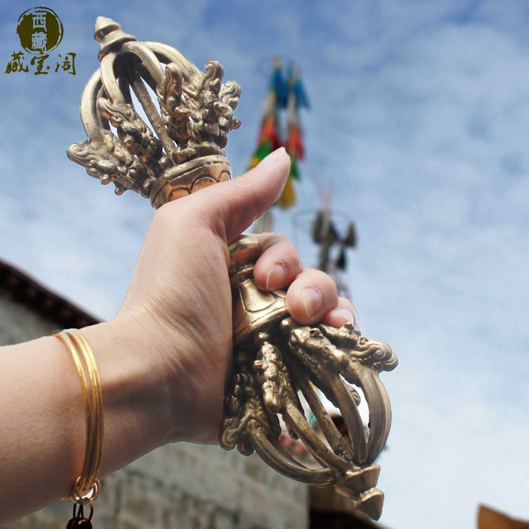 Tibetan Tantric Dharma Tool Handmade Pure Copper Nine-Strand Vajra ...