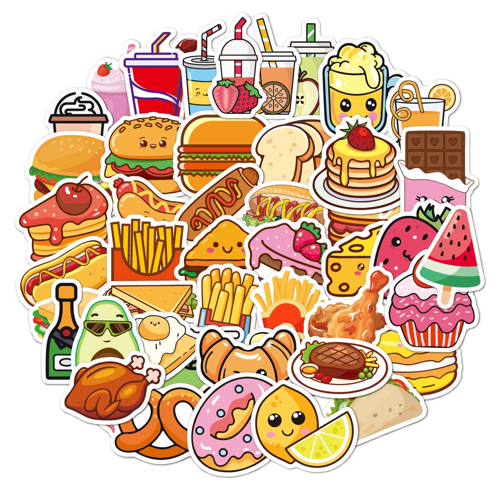Burger stickers cross-border 50 children's graffiti stickers notebook ...