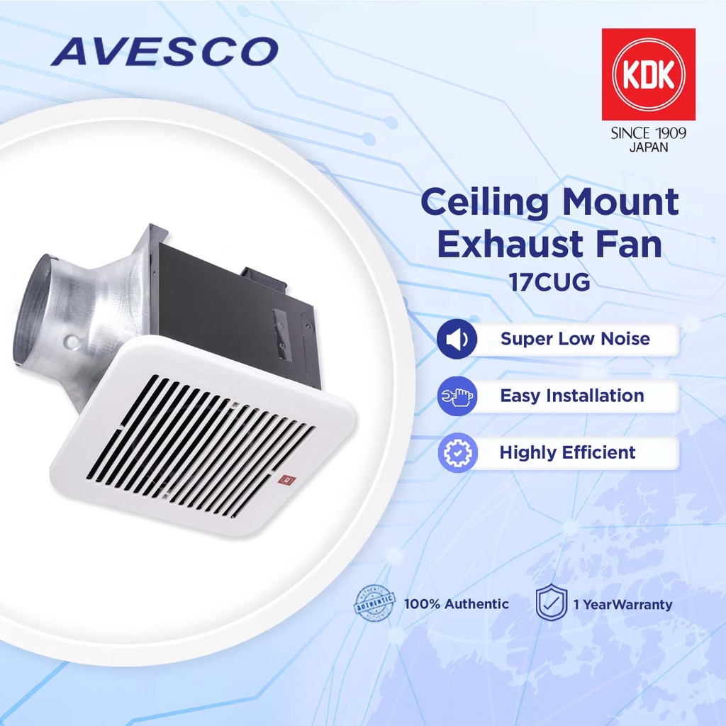 KDK | 5" Ceiling Mount Type Ventilating Fan Exhaust Fans | 17CUG | New ...
