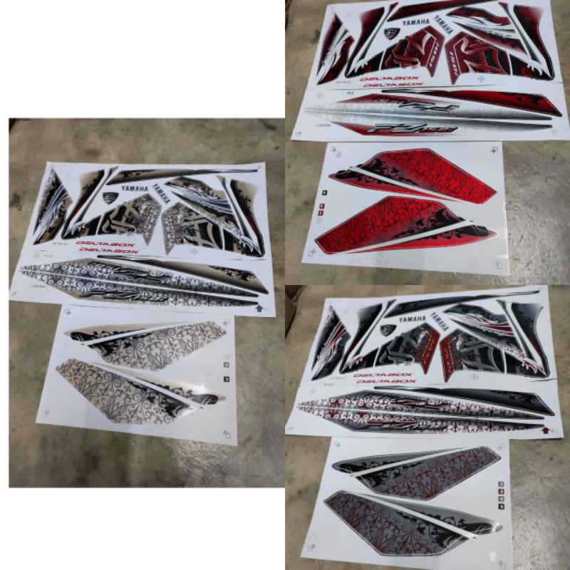 Stiker sticker body stripe cover set (2) yamaha fz150i fz 150i fz 150 i ...