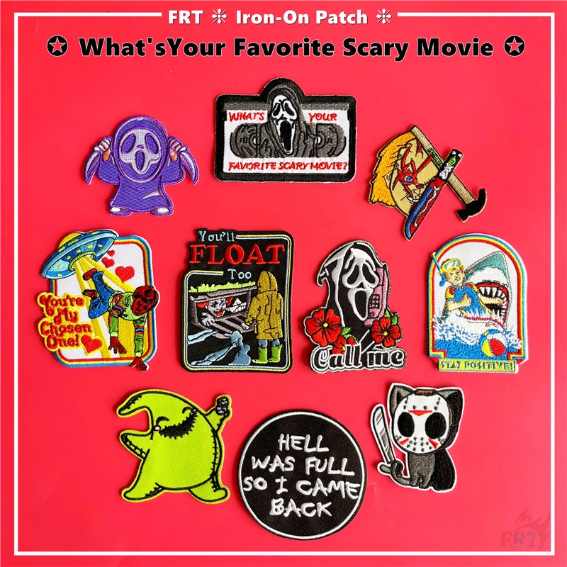 ☸ What's Your Favorite Scary Movie？Iron-on Patch ☸ 1Pc Scream Jaws ...