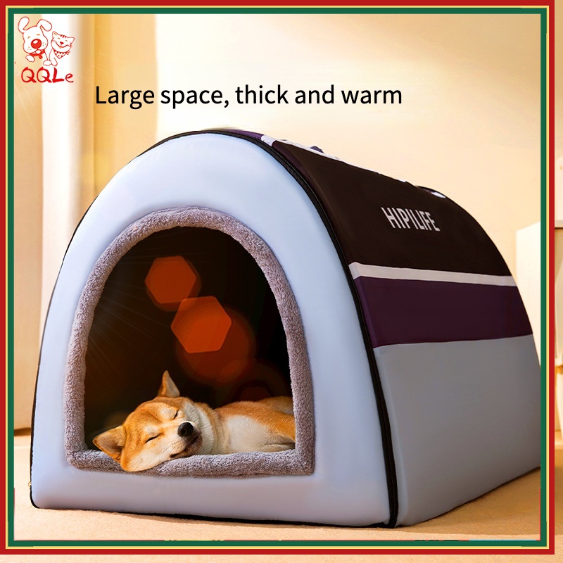 QQle Big Dog Yurt Kennel Medium Large Autumn Winter House Removable ...