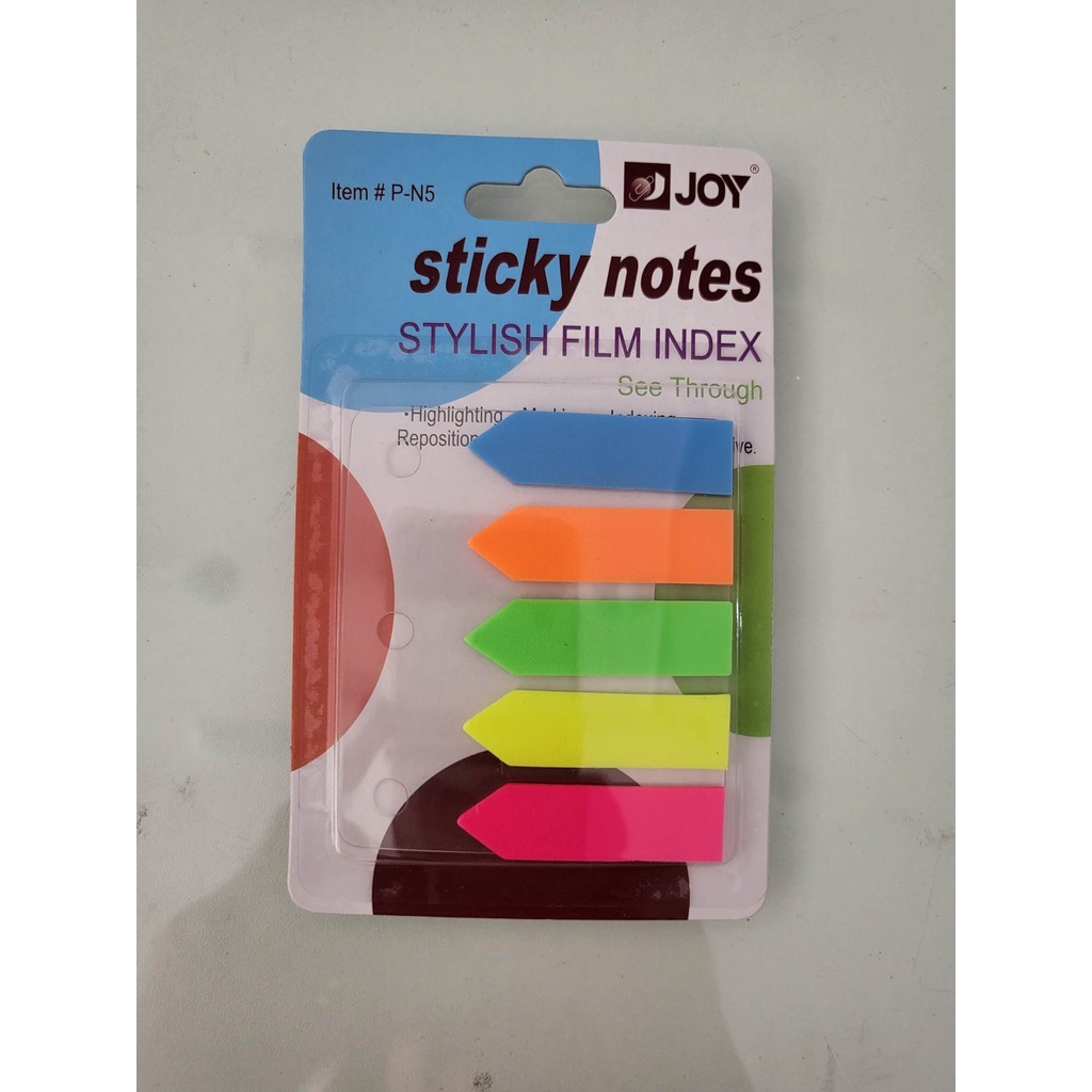 Joy Sticky Notes Stylish Film Index PET 5 in 1 Sign Here Arrow Flag ...