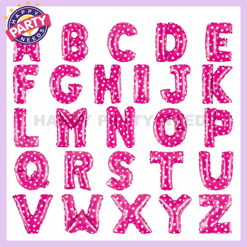 Pink Letter balloon 16 Inch Letter Foil Number Foil Balloon Pink Color ...