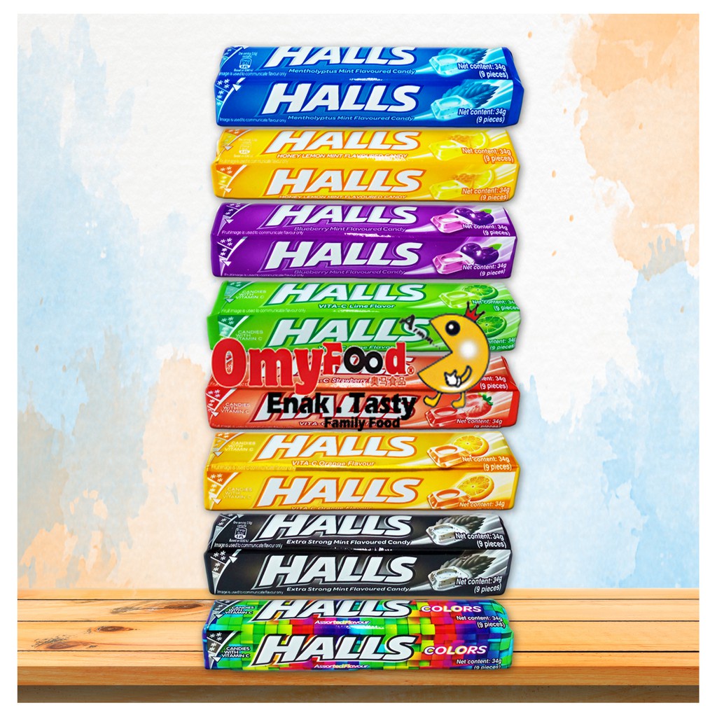 34g x 1stick Halls Candy [Mentholyptus/Honey Lemon/Blueberry/Vita-C ...
