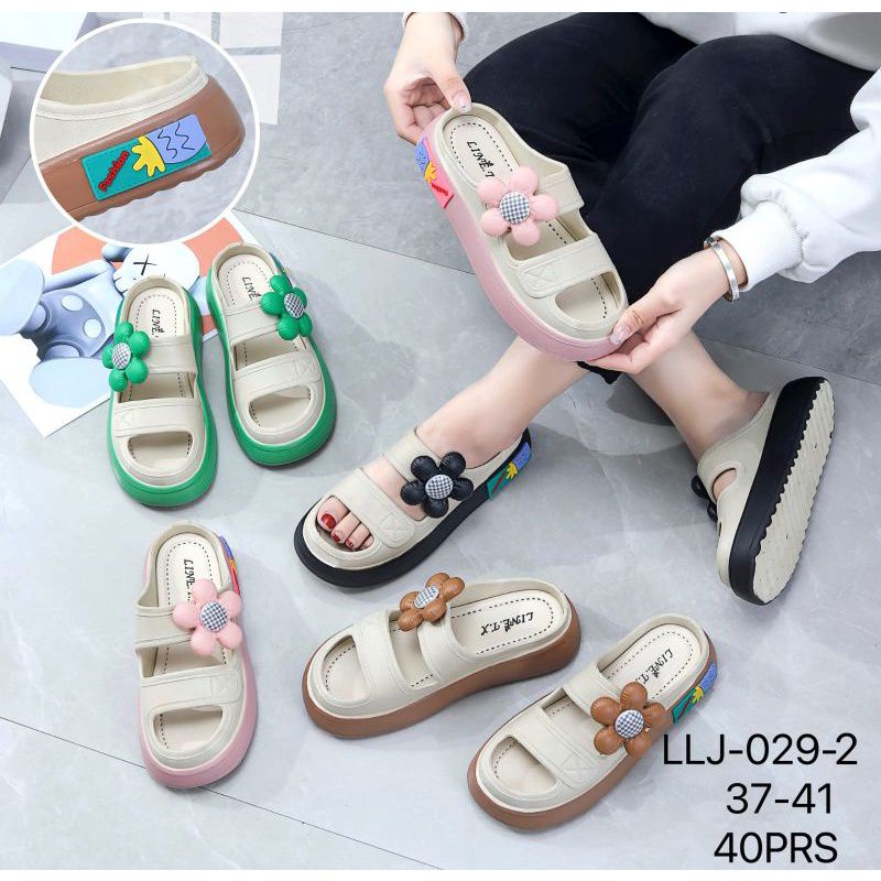 Latest viral women's wedge sandals line tek 029-2 women's slippers ...