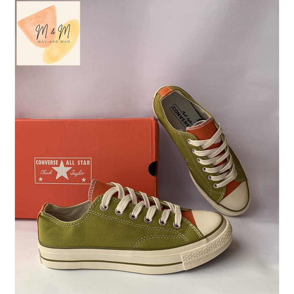 HOT SALE!!! GREEN-APPLE-ORANGE CONVERSE High-Top&Low Top Chuck Taylor ...