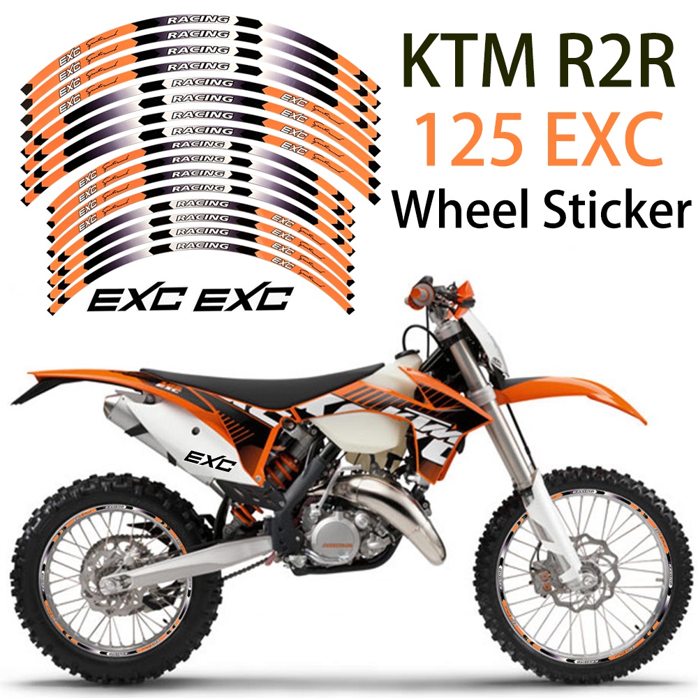 KTM Motorcycle Wheel Tire Stickers Reflective Drip Rim Stripes Decasl ...