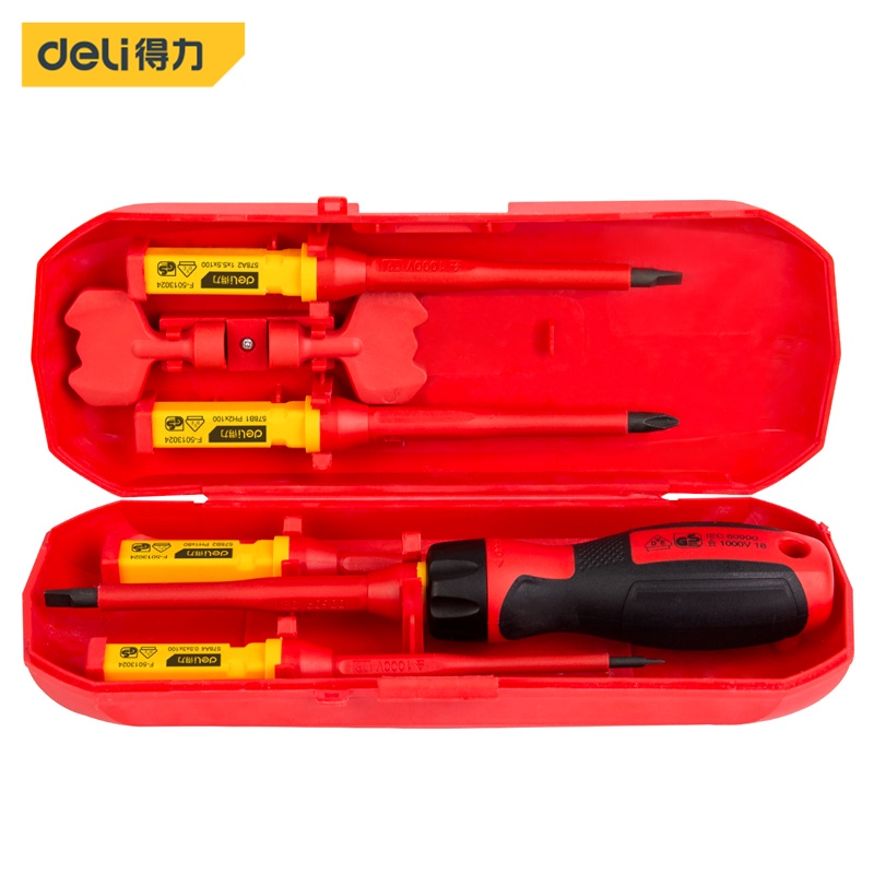 Deli 7pcs Screwdriver 1000V Insulated Screwdrivers Set with Magnetic ...