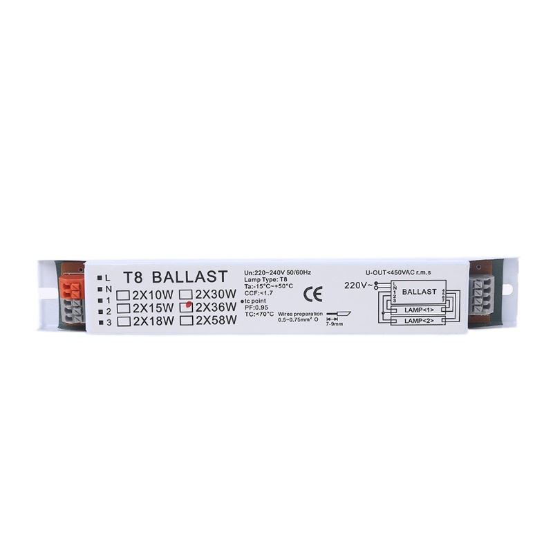 220-240V AC 2x36W Wide Voltage T8 Electronic Ballast Fluorescent Lamp ...