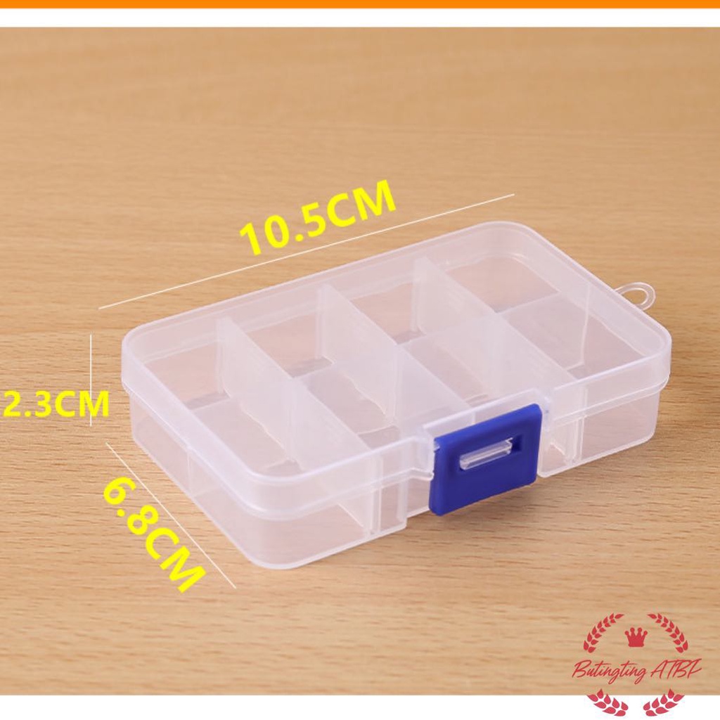 8 grid detachable transparent PP plastic storage box jewelry beaded ...