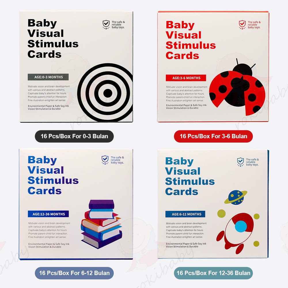 Rokibaby Flash Cards Visual Stimulation Cards for Baby from 0-36 months ...