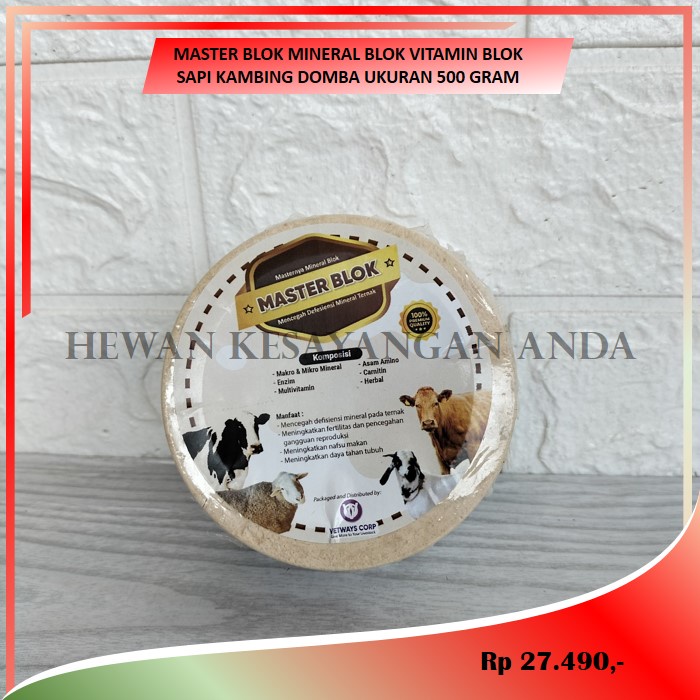 Master Block Mineral Block Vitamin Block Cattle Goat Sheep Size 500 gr ...