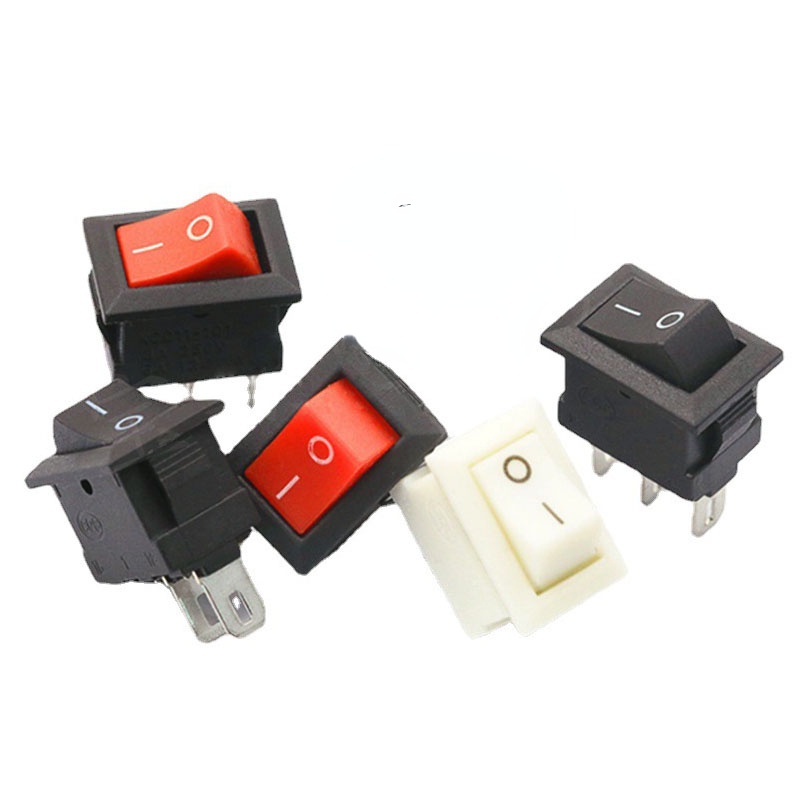15pcs Mini Rocker Switch SPST Black and Red Snap in Switches Button AC ...