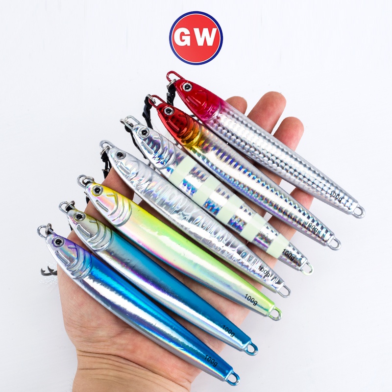 Lead Fish 40g 60g 80g 100g Big Long Fast Jigging Casting Lure 7Colors ...