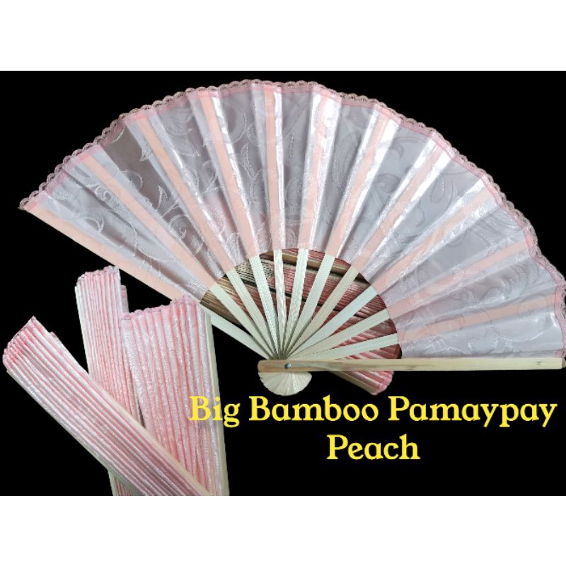 1pc Big Bamboo Satin Abaniko o Pamaypay Handmade | Shopee Philippines