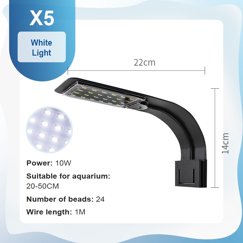 5W/10W Aquarium Led Light Aquatic Plants Lamp Clip Light Aquarium Lamp Fish Tank Light | Shopee ...