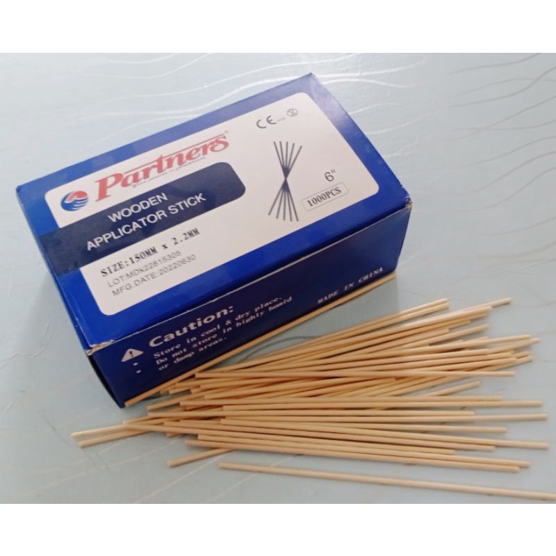 Wooden Applicator Stick 6 inch 150mm x 2.2mm 1,000cs/box (PARTNERS ...