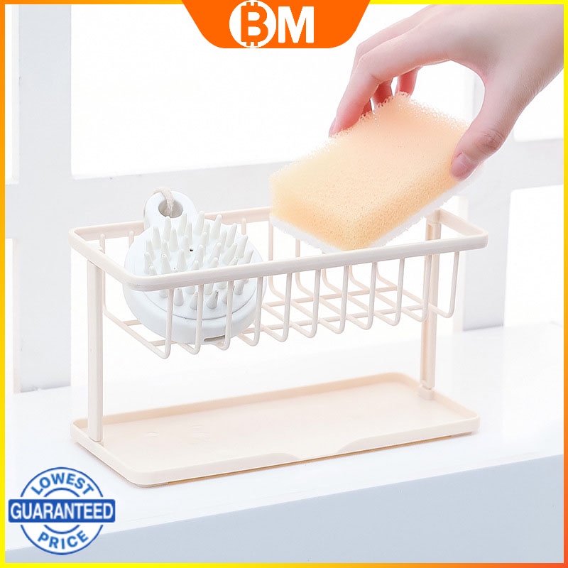 【COD】Kitchen Sponge Rack Steel Ball Soap Drain Dish Bathroom Sink ...