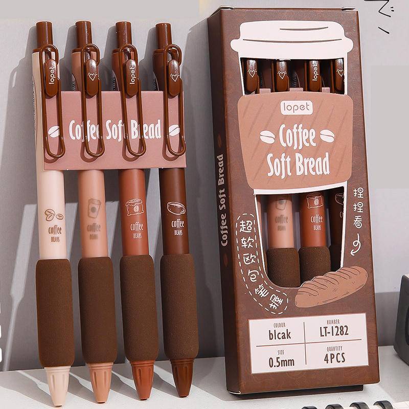 4Pcs/Set Coffee Cappuccino Mocha 0.5mm Mechanial Gel Ink Pens Cute ...