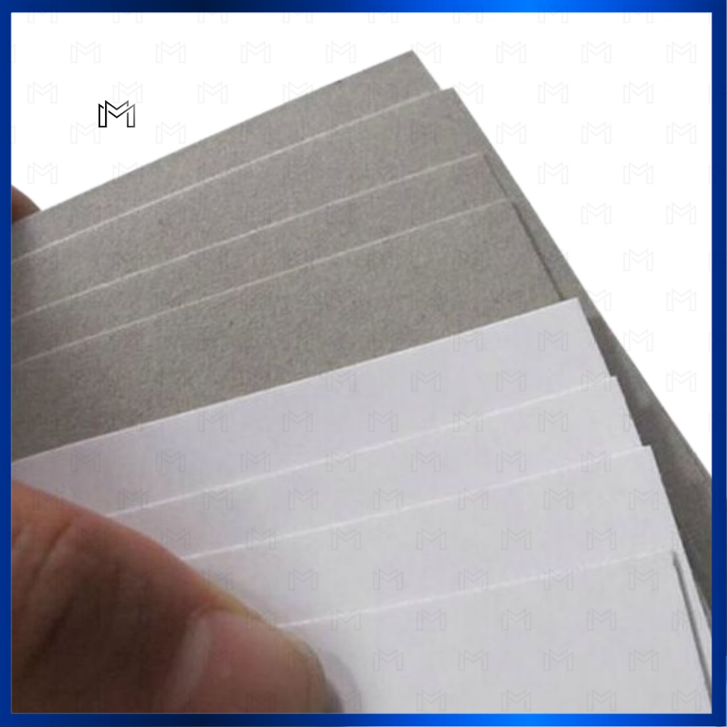 ( 10pcs ) BOX BOARD ONE SIDE WHITE COATED & GREY BACK A2/ A3/ A4/ A5 WITH 270g/ 350g/ 450g ...
