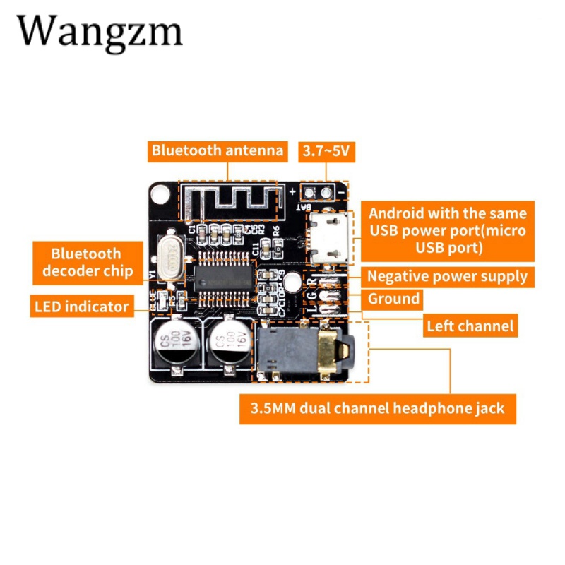 Bluetooth Audio Receiver board Bluetooth 5.0 mp3 lossless decoder board ...