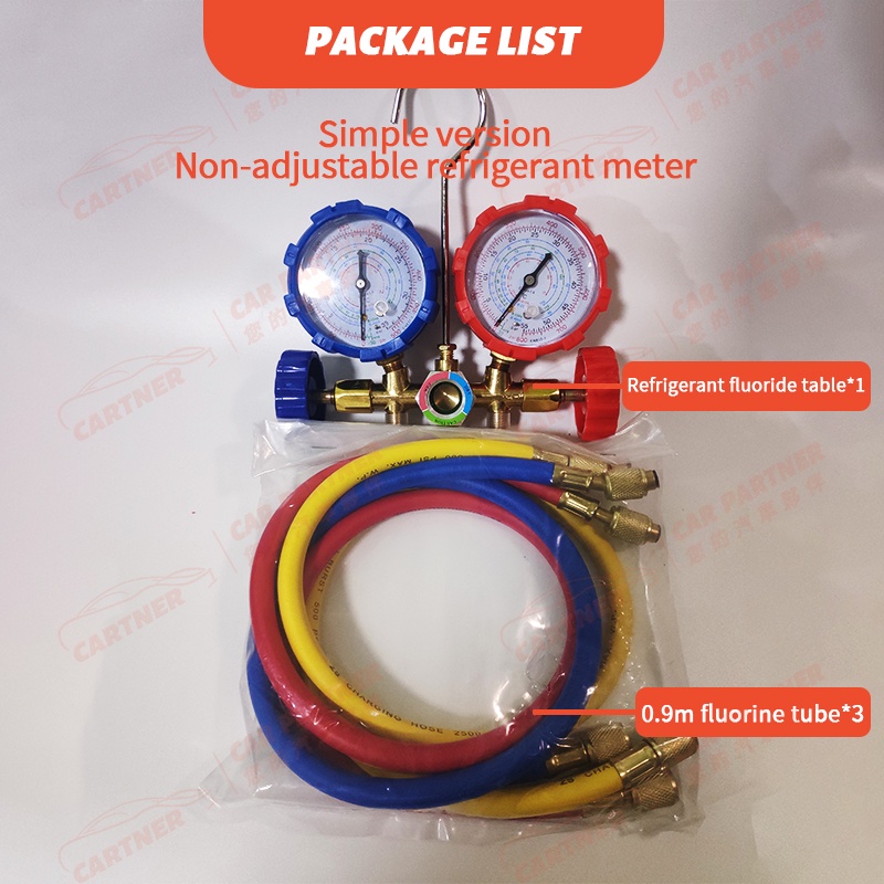 Cartner Dual Meter Refrigerant Meter r134 Auto Air Conditioner Fluoride ...