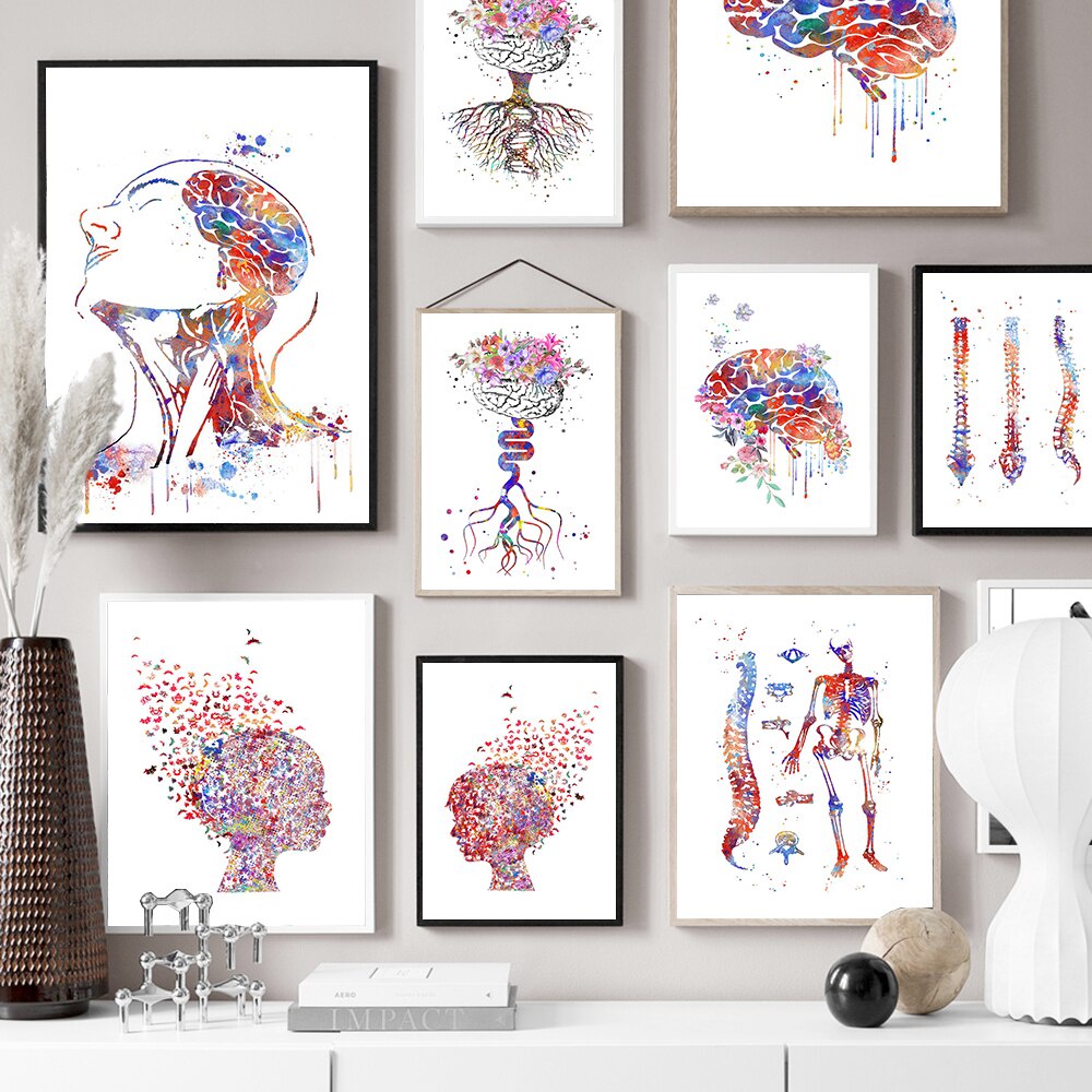 Human Anatomy System Wall Art Canvas Painting Posters And Prints Brain ...