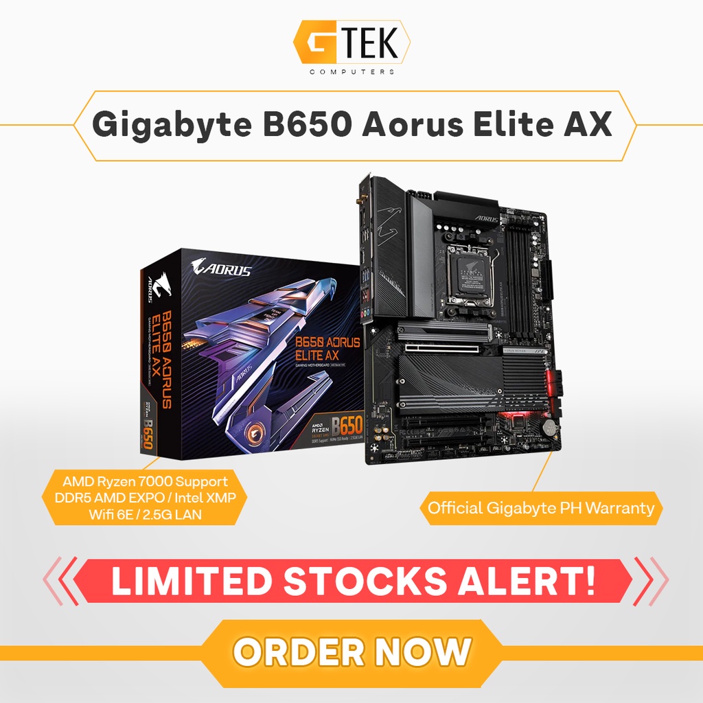Gigabyte B650 Aorus Elite AX ATX B650 AM5 AMD Ryzen Motherboard ...