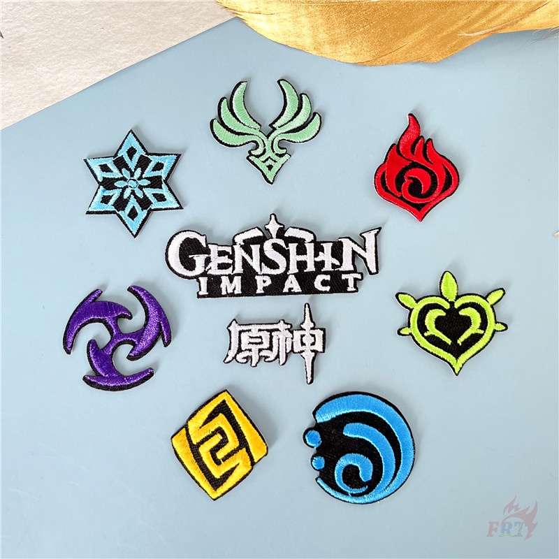 Genshin Impact - Seven Elements Iron-On Patch 1Pc Adventure Game DIY ...