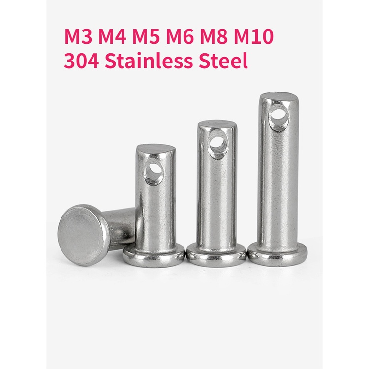 M3 M4 M5 M6 M8 M10 304 Stainless Steel Pin Shaft GB882 Axis Pin Flat Head Cylindrical Pin With ...