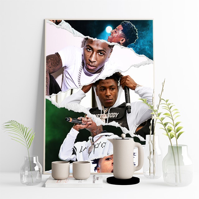 Nba YoungBoy Rapper Star Print Art Poster Hip Hop Music Singer Wall ...