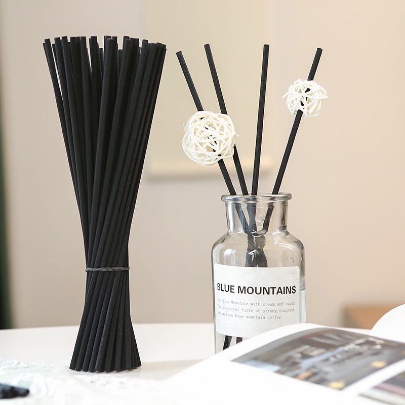 100Pcs Black Rattan Reed Diffuser Sticks 20cmx3mm Replacement Fiber ...