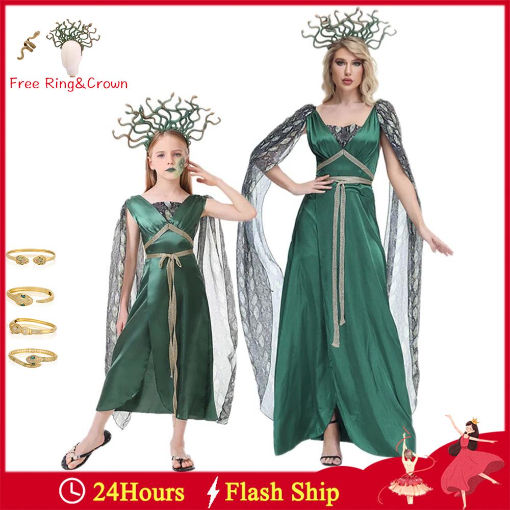Medusa Basilisk Costume for Women Girls Sexy Gorgon Sedusa Costume ...