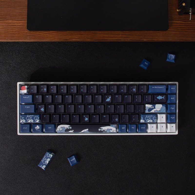 GMK Coral Sea 78 keys Cherry Profile PBT Dye-Sub Black English keycap ...