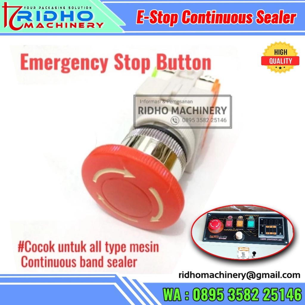 MESIN Emergency Stop button push switch Off Continuous Band Sealer ...